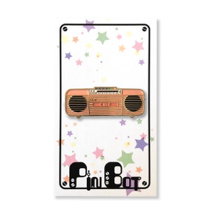Retro 80s Boombox Enamel Pin | Cassette Recorder and Radio Pin | 6 ...