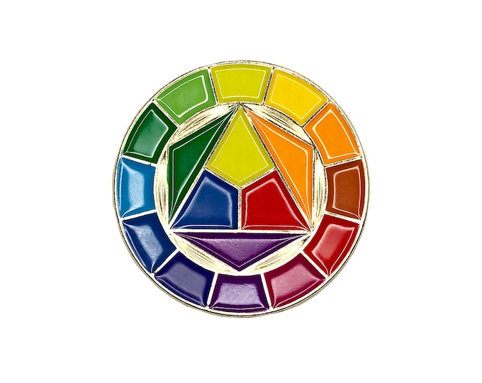Color Wheel Enamel Pin© Black/gold ORIGINAL, Moving Jewelry Accessory ...
