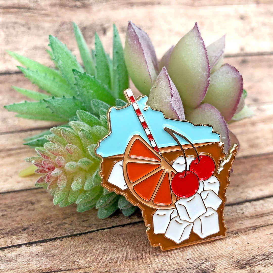 Wisconsin 'old Fashioned' Cocktail Enamel Pin | Sconnie Lapel Pin ...
