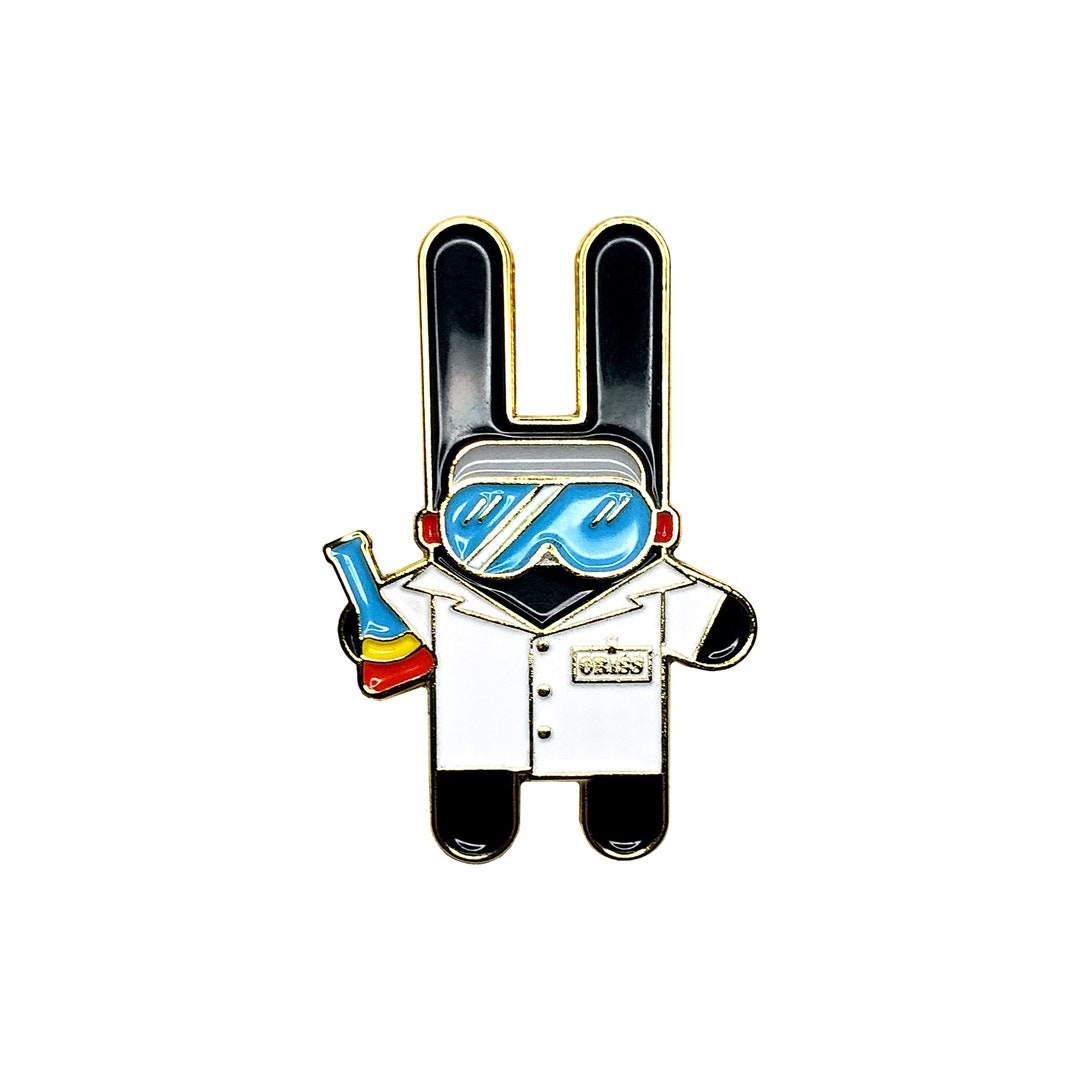 Lab Bunny Enamel Pin | Scientist Lapel Pin | Mad Scientist Hat Pin - Etsy