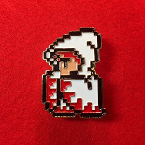 Retro 80s Final Fantasy 1 NES Inspired 8-bit Enamel Pin White Mage ...
