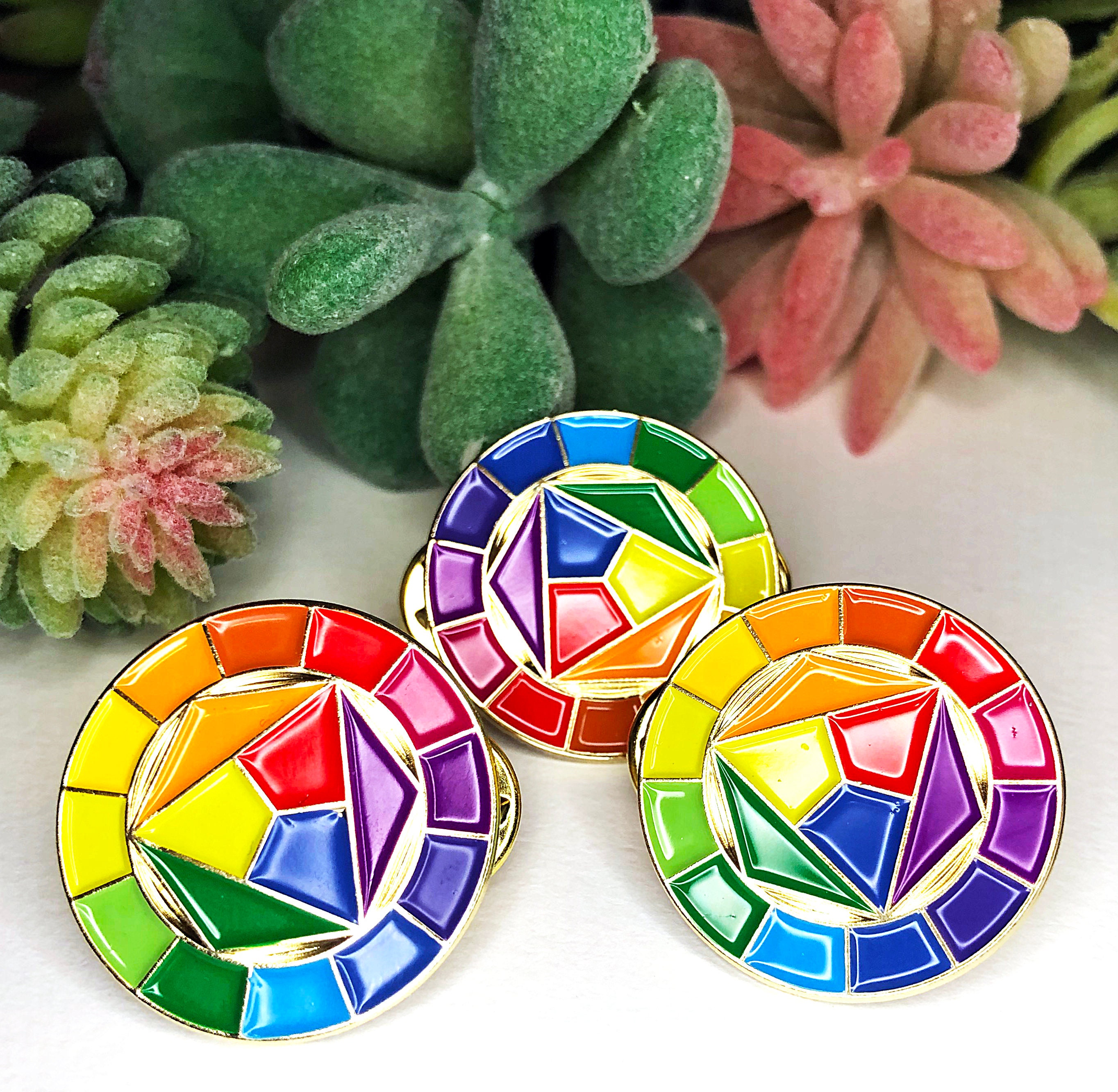 Color Wheel Enamel Pin Rainbow Lapel Pin | Etsy