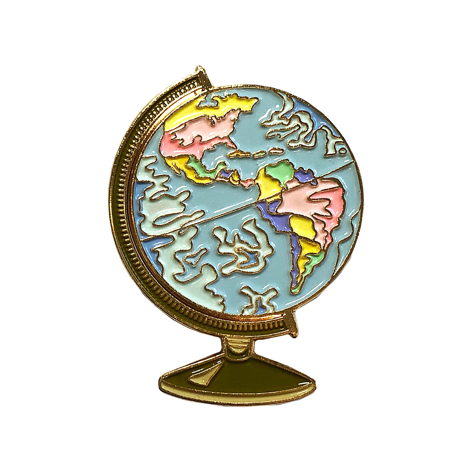 Vintage Globe Enamel Pin Earth Lapel Pin Rainbow Hat Pin - Etsy