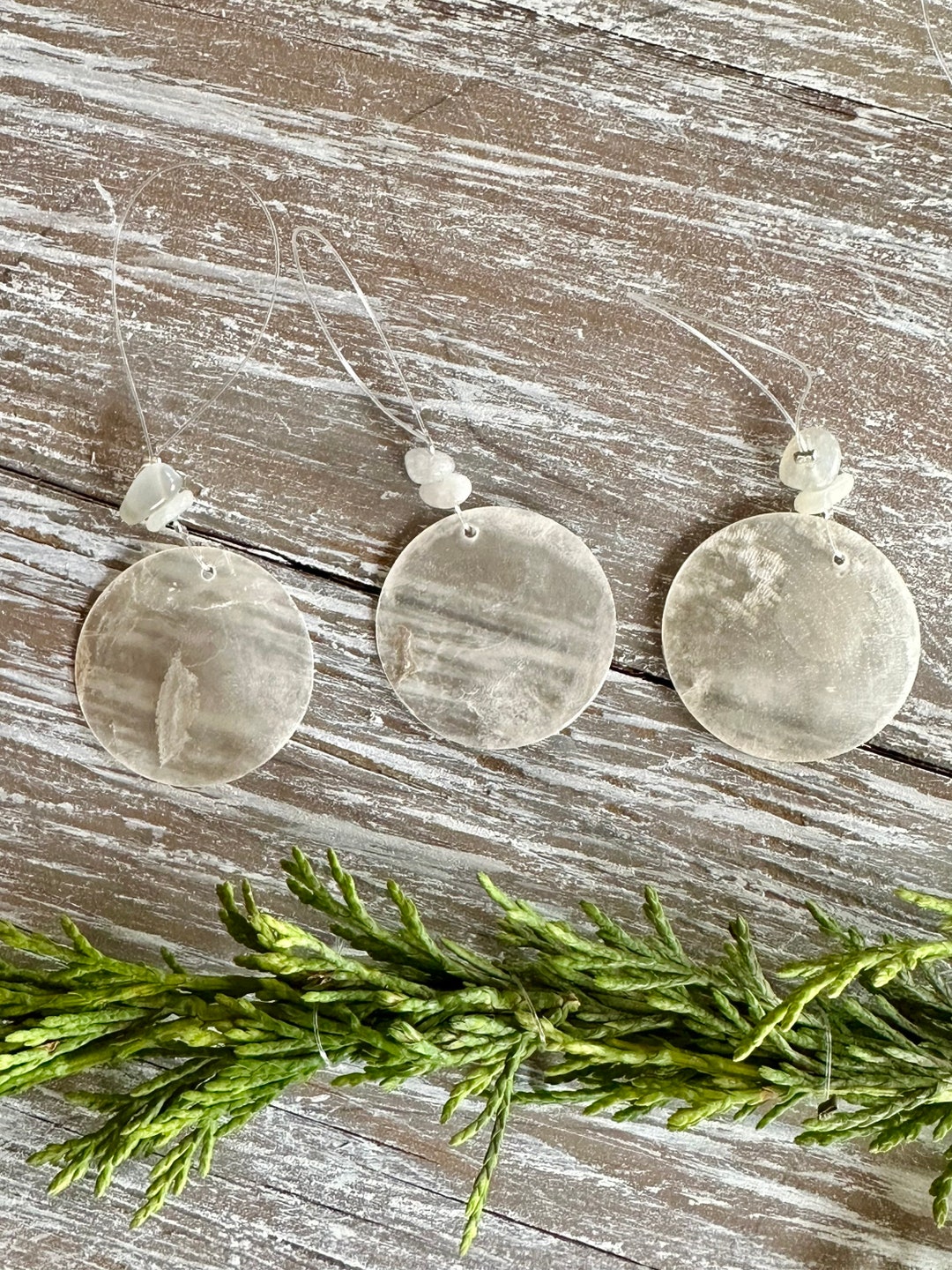 Set of Mini Capiz Shell Crystal Ornaments - Etsy