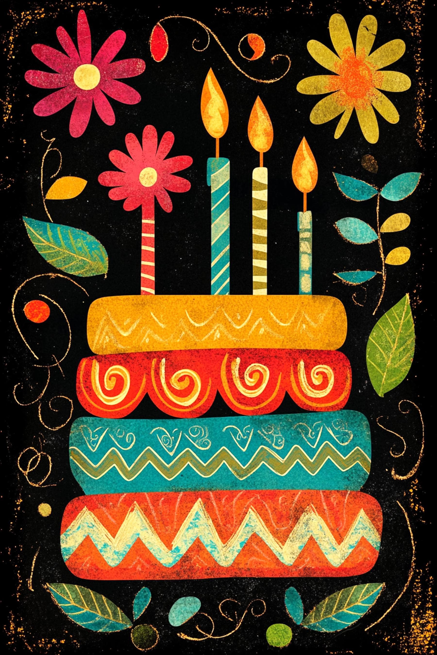 Premium Unique Whimsical Happy Birthday Card | Instant Digital Download ...