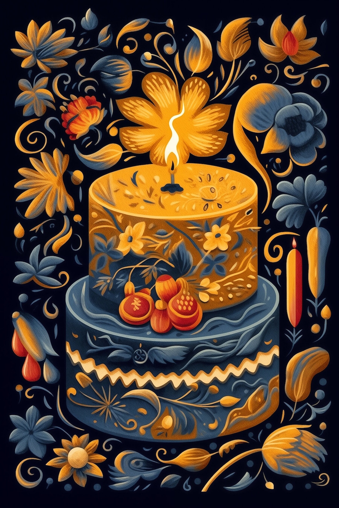 Premium Unique Artistic Happy Birthday Card | Instant Digital Download ...