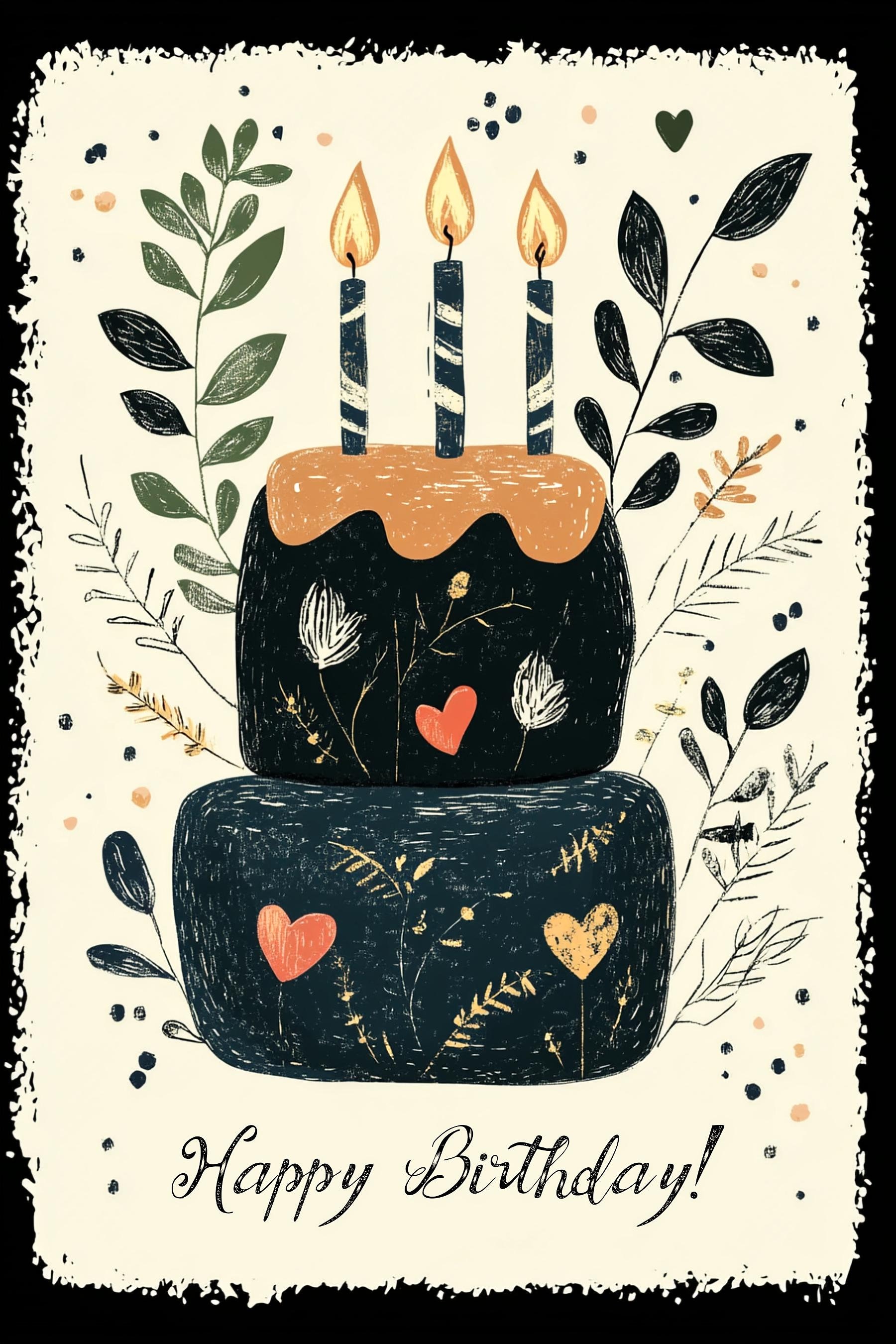 Charming Unique Whimsical Happy Birthday Card | Instant Digital ...