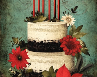 Premium Unique Artistic Happy Birthday Card | Instant Digital Download ...