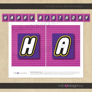 Friends Building Block Banner / Building Brick Happy Birthday - Etsy
