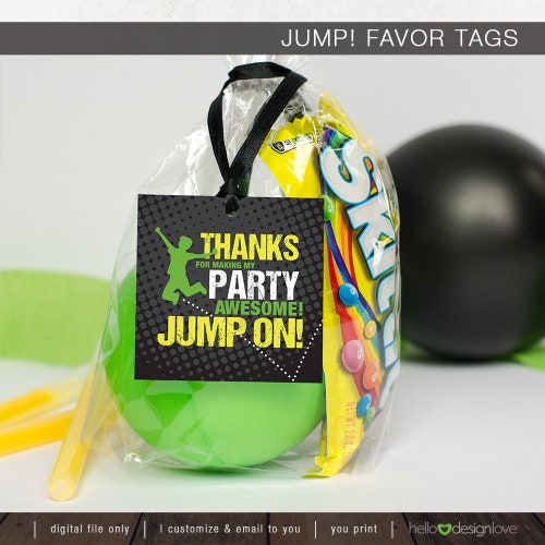 EDITABLE Jump Favor Tags Jump Trampoline Gift Tag Bounce House - Etsy