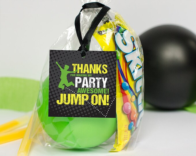 Jump Printable Party Favor Gift Tag Jumping Party - Etsy