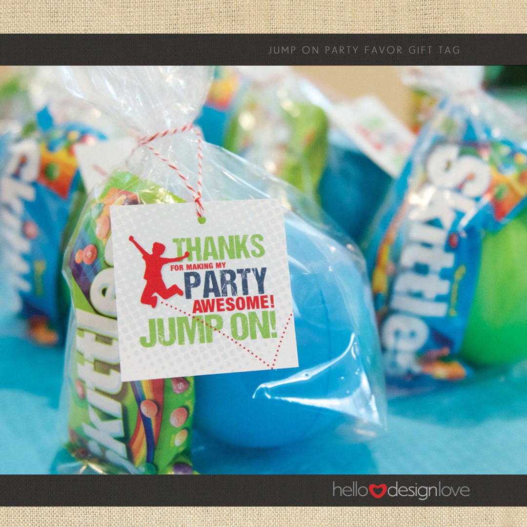 Jump! Printable Party Favor Gift Tag / Jumping Party / Trampoline Party ...