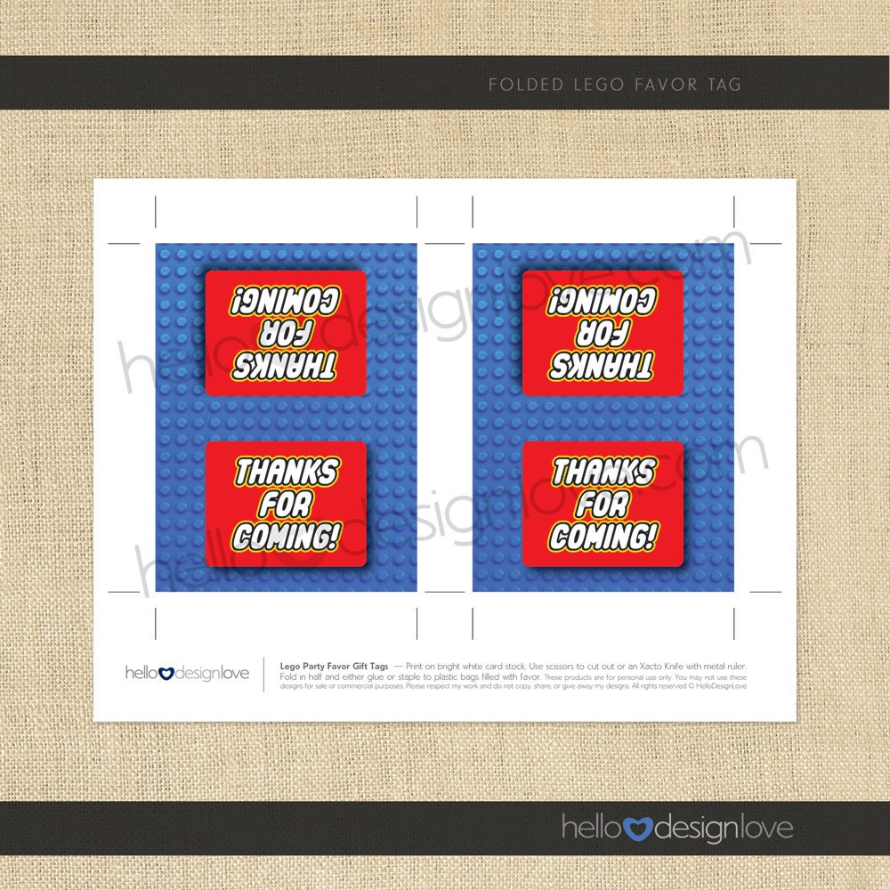 Building Block Brick Party Favor Gift Tag Party Favor Label - Etsy ...