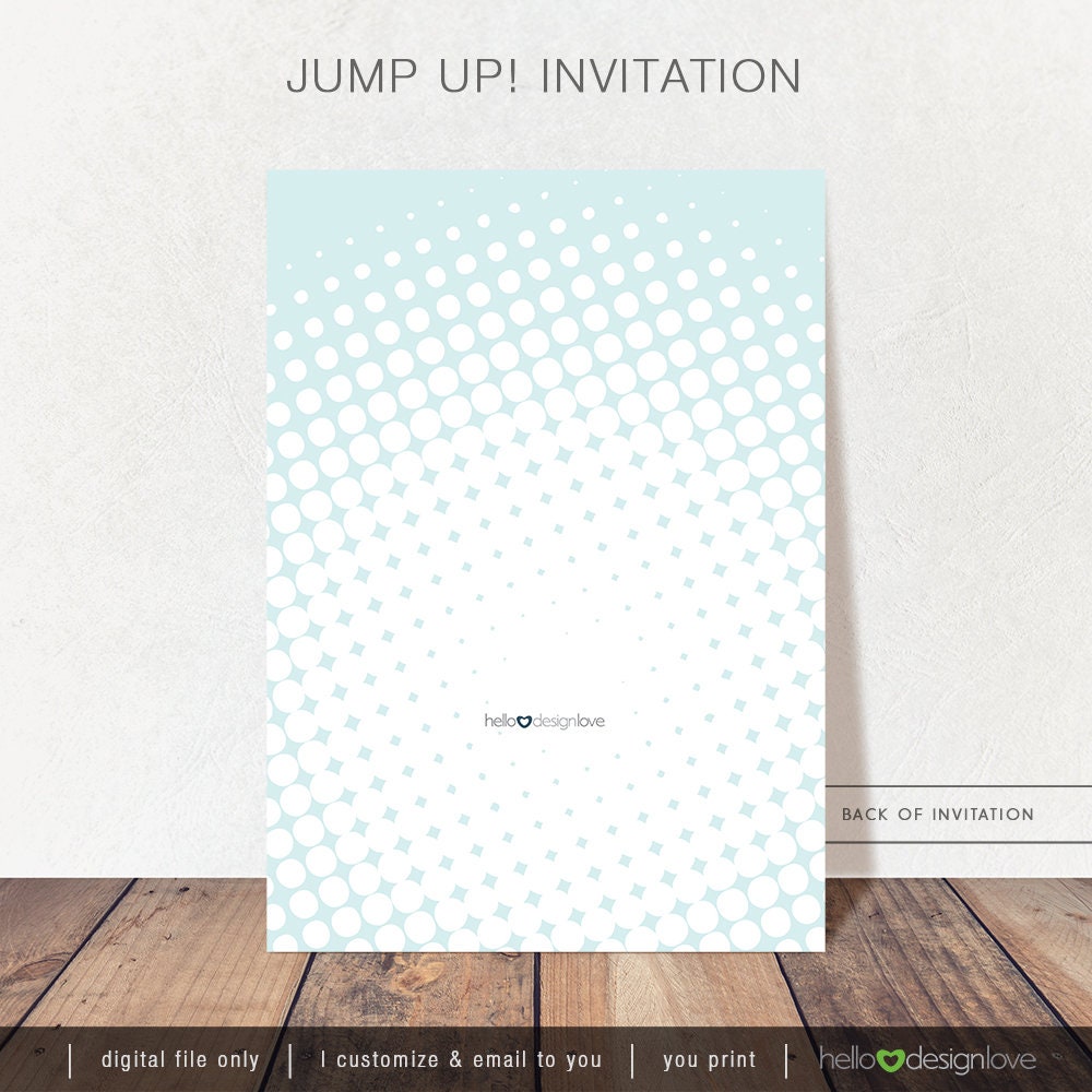 Jump Up! Printable Party Invitation, Jumping Party, Trampoline Party ...