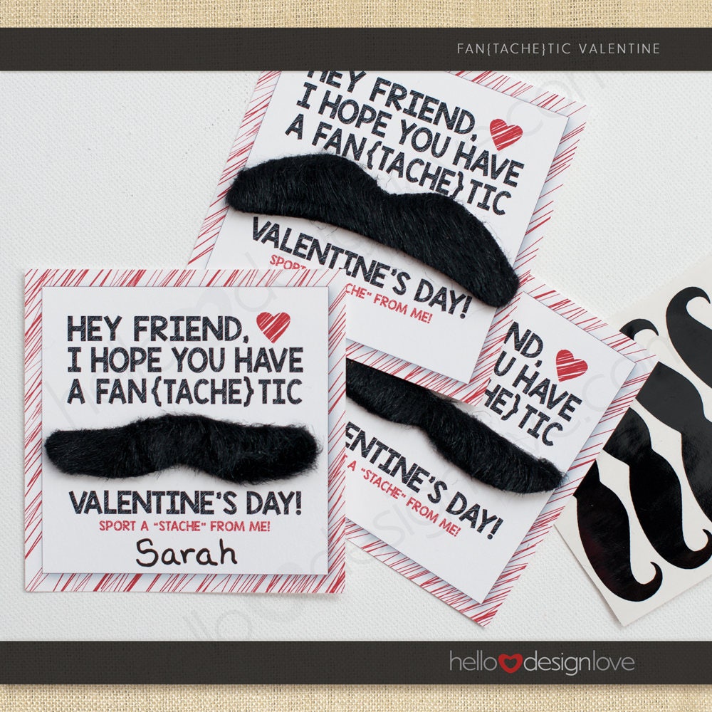 Mustache Valentine Printables