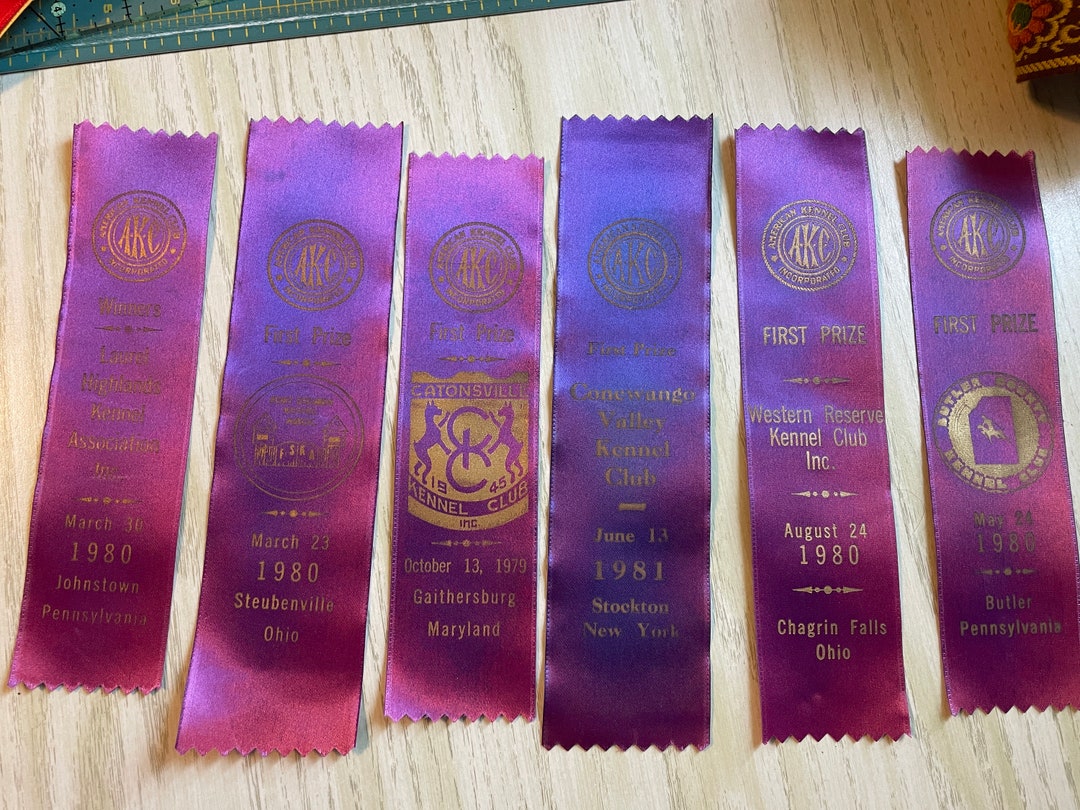 Vintage Show Ribbon -dogs AKC Blue (purple) 80s 70s Maryland ...