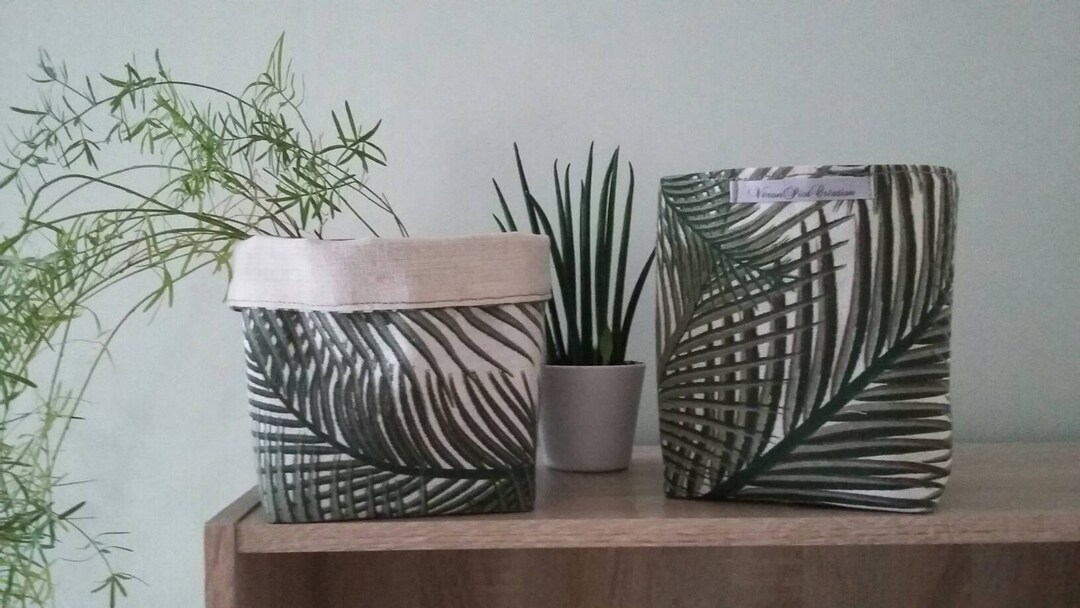 Basket Linen Pan Palm Leaf Storage Organization Cache Pot Decoration ...