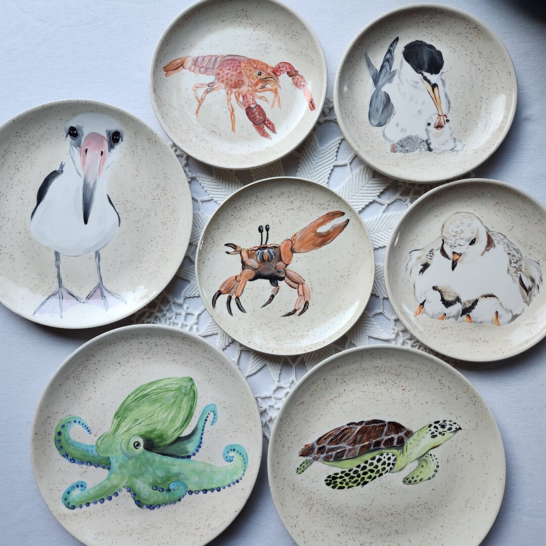 Ocean Creatures Plate Octopus Plate Plover Ocean Animal Sea - Etsy