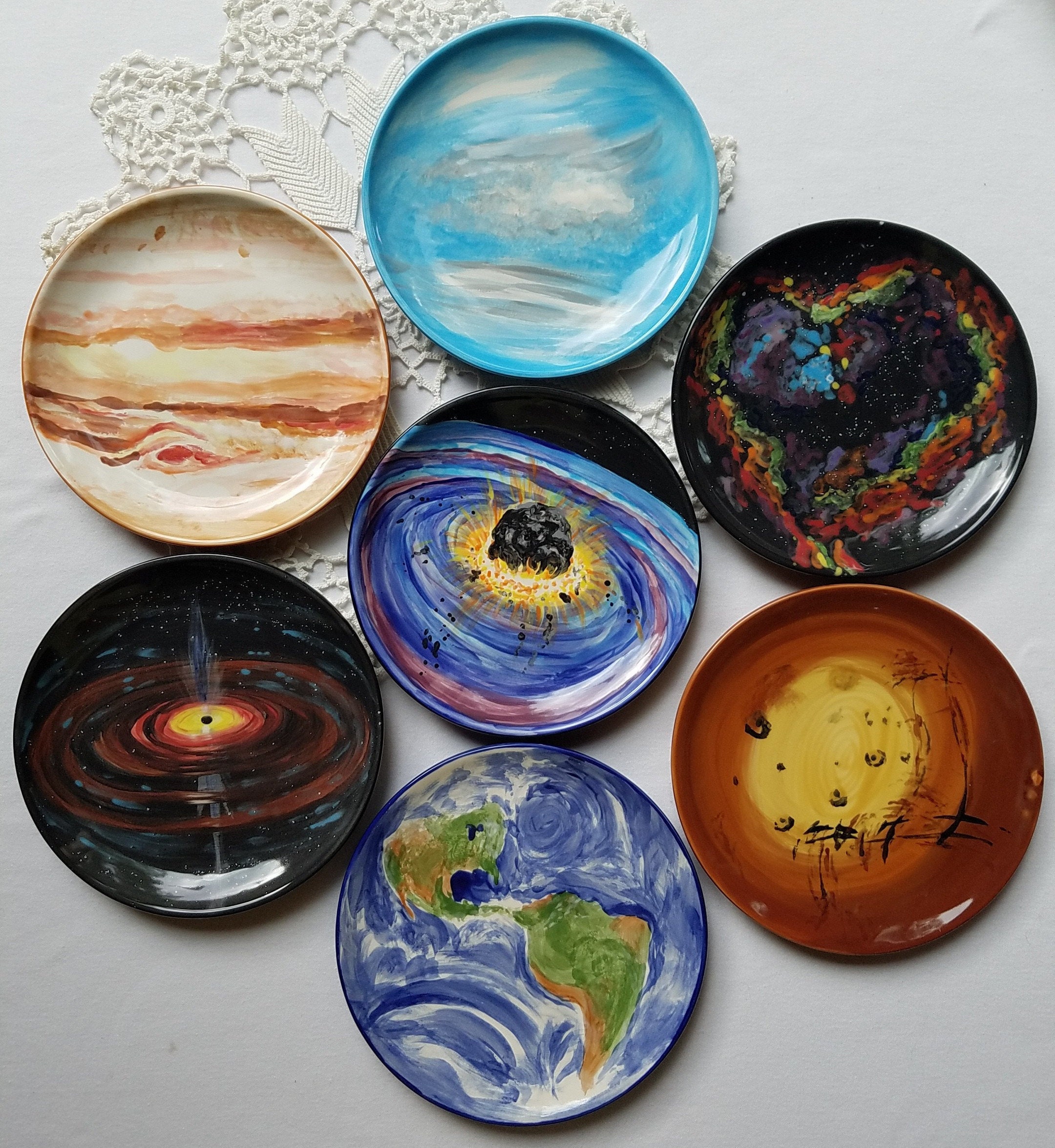 Space Plate Mars Deep Outer Space Planet Plate Jupiter Plate Etsy
