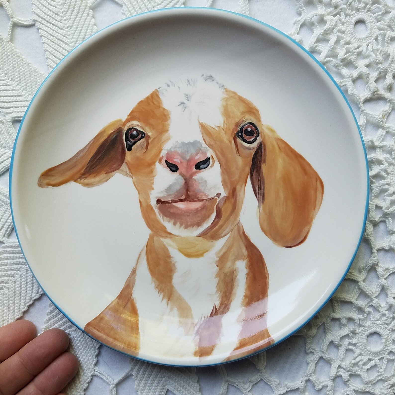 Farm Animal Plates Pink Pig Barnyard Gift Lamb Plate Horse | Etsy