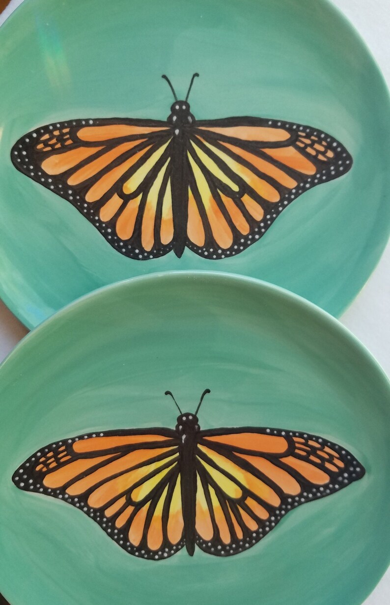 Butterfly Plate Monarch Butterfly Plate Insect Lover | Etsy