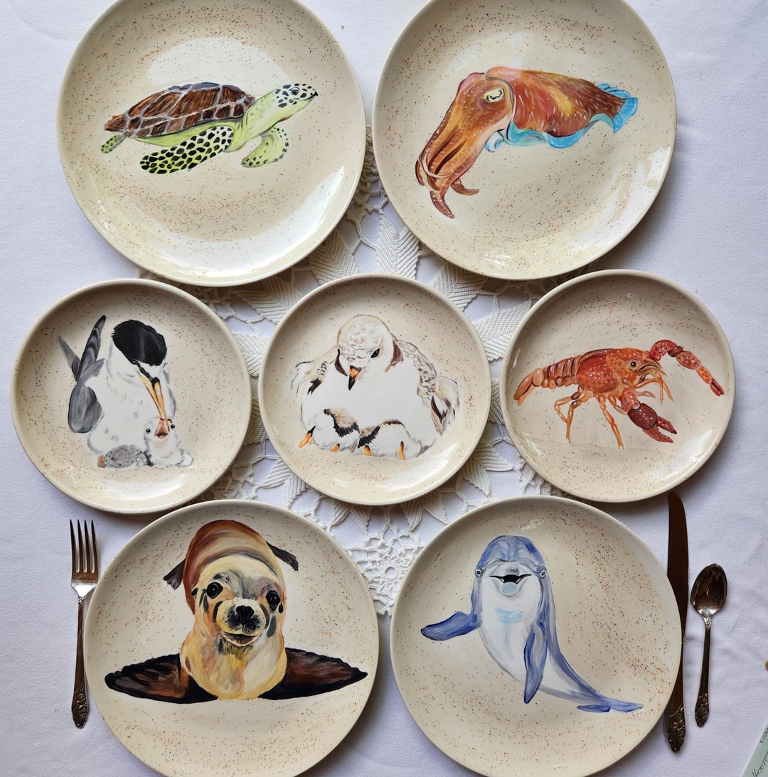 Ocean Creatures Plate Octopus Plate Plover Ocean Animal Sea - Etsy