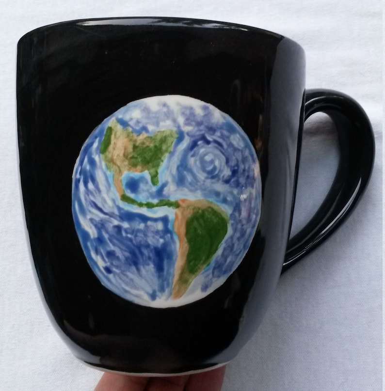 Planet mug black coffee mugs space mug jupiter mars mug deep | Etsy