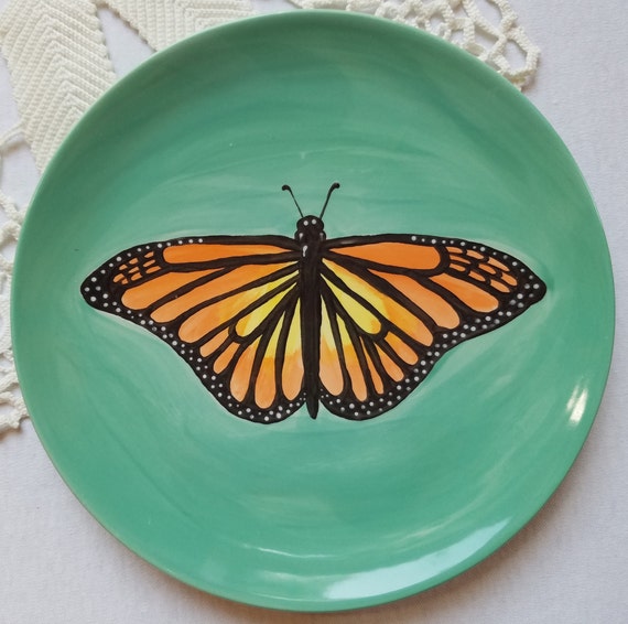 Butterfly plate monarch butterfly plate insect lover gift | Etsy