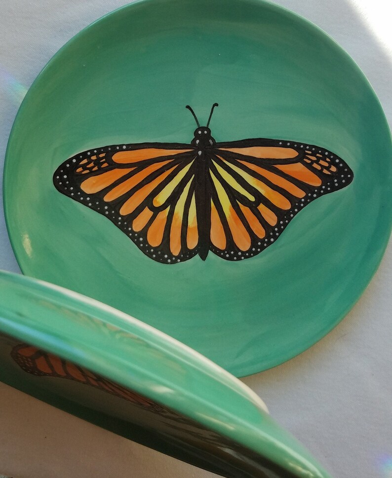 Butterfly Plate Monarch Butterfly Plate Insect Lover | Etsy