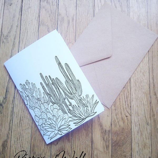 Cactus Card - Etsy