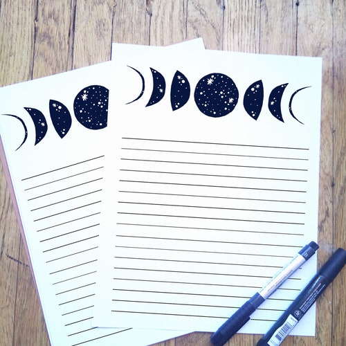 Rainbow Moon Stationery Letter Writing Set Moon Phase Cards - Etsy
