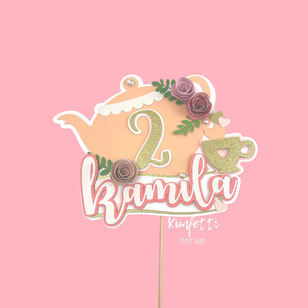 Tea for TWO Cake Topper, Tea Party, Turning 2, Tea Party Decor - Etsy