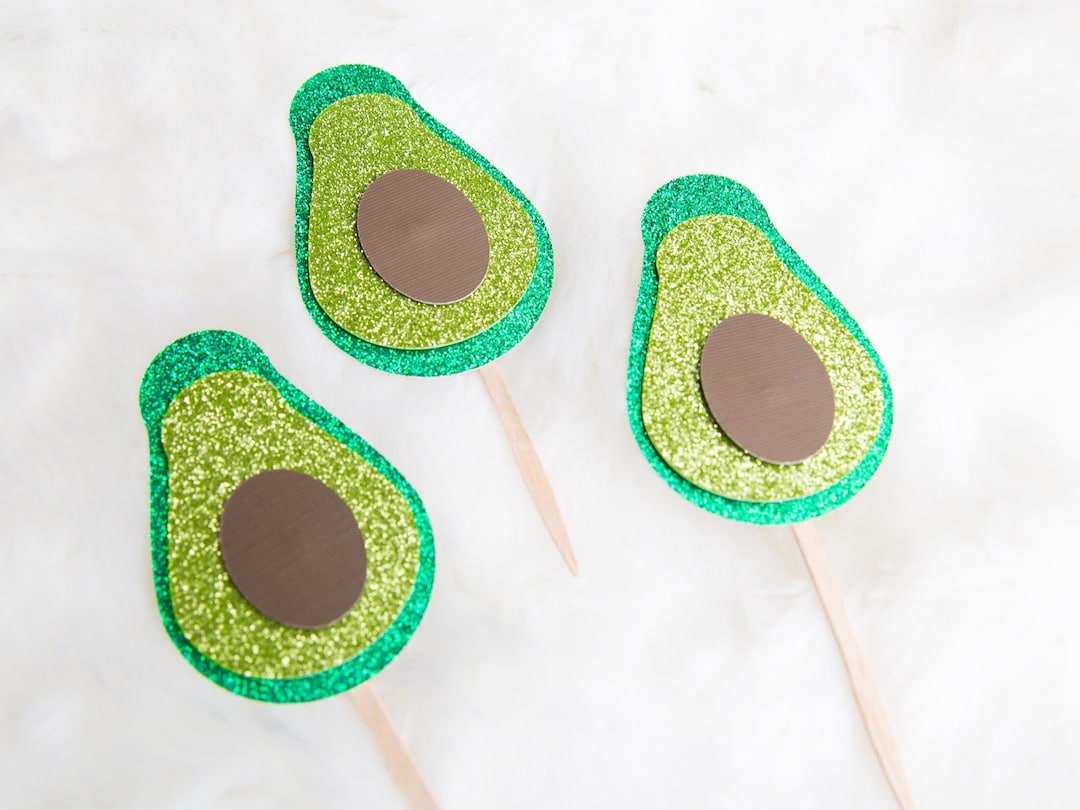 Set of 12 Avocado Cupcake Topper, Avocado Decor, Party Decor, Cinco De ...
