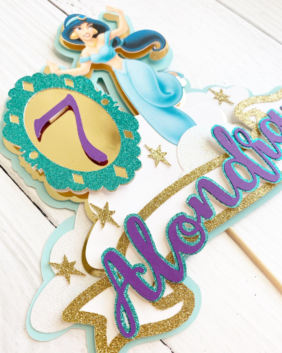 Princess Jasmine, Disney Princess, Jasmine Cake Topper, Disney Birthday ...