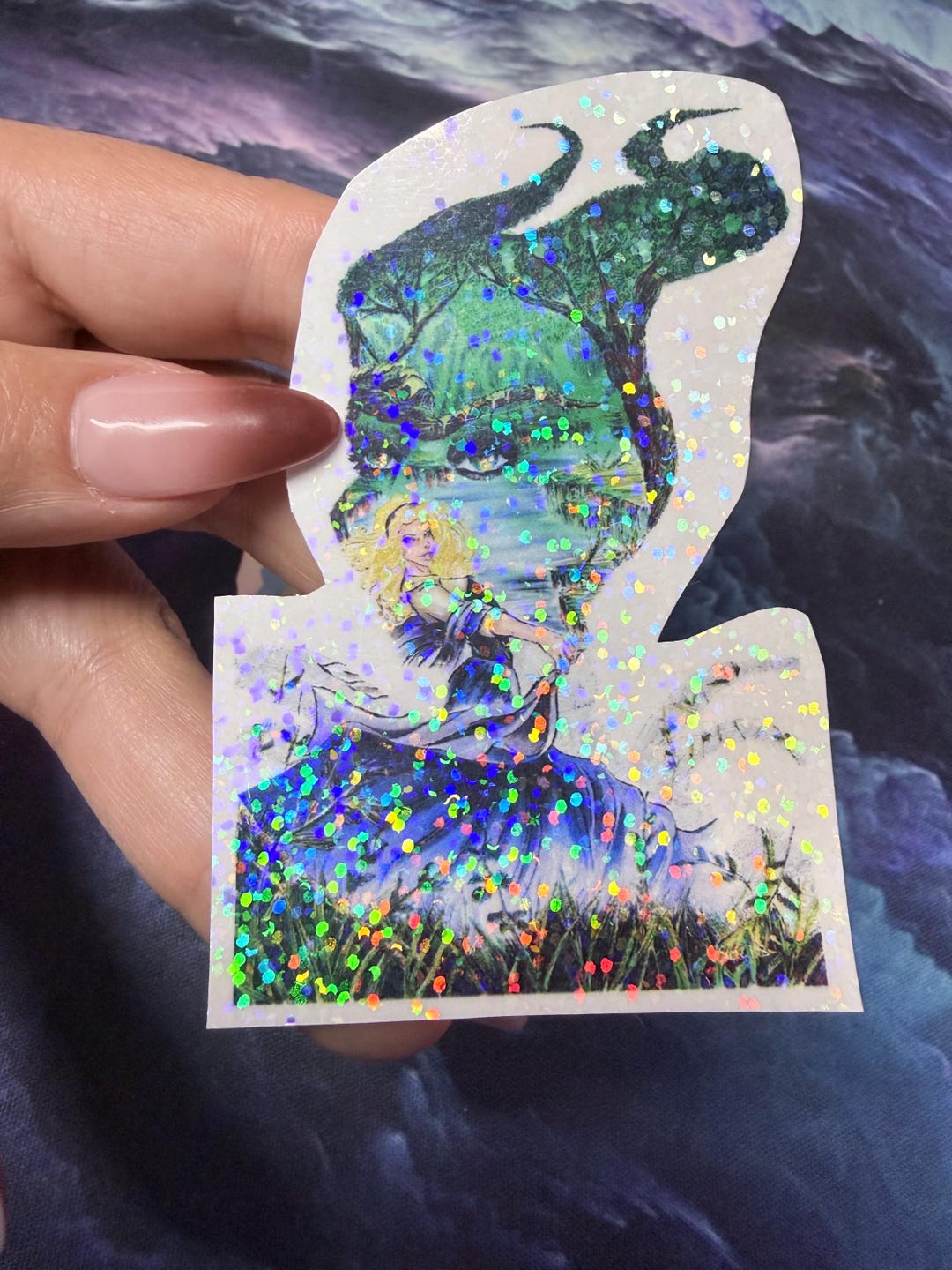 Disney Princess Vinyl Stickers: Aurora, Maleficent Silhouette- Sparkly ...