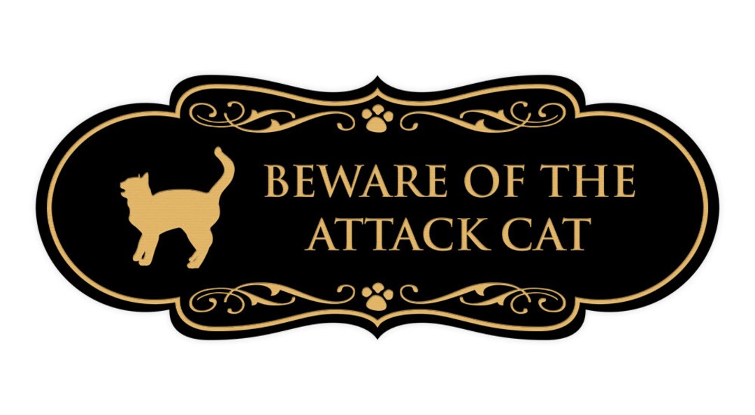 Designer Paws, Beware of the Attack Cat Wall or Door Sign - Etsy