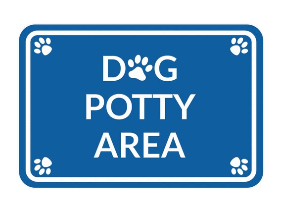 Classic Framed Paws Dog Potty Area Wall or Door Sign | Etsy