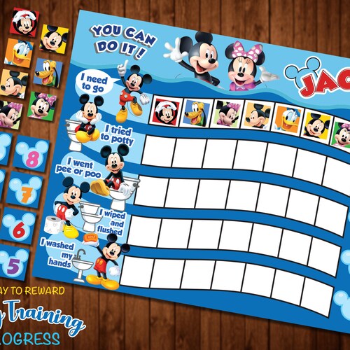 Mickey Mouse Clubhouse Printable Potty Training Chart | Etsy Canada