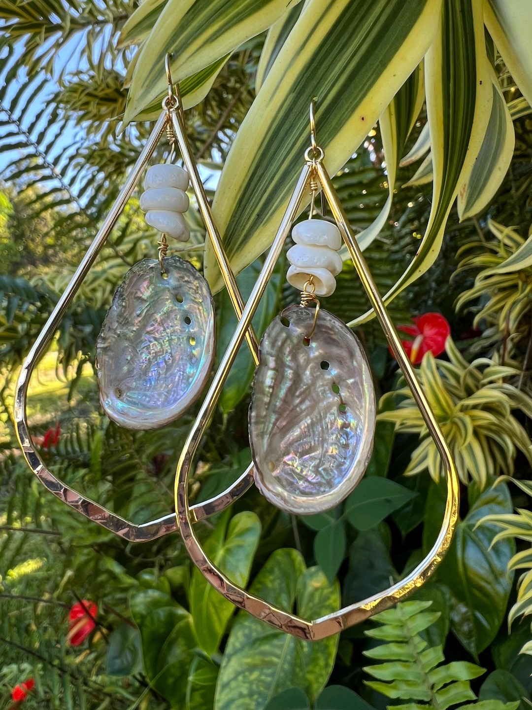 Handmade Jewelry With Genuine Puka Shell and Abalone Shell - Etsy