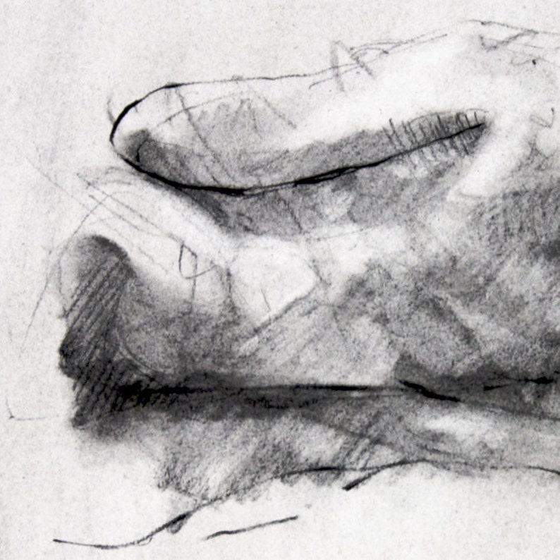 Reclining Woman Charcoal Life Drawing Print | Etsy