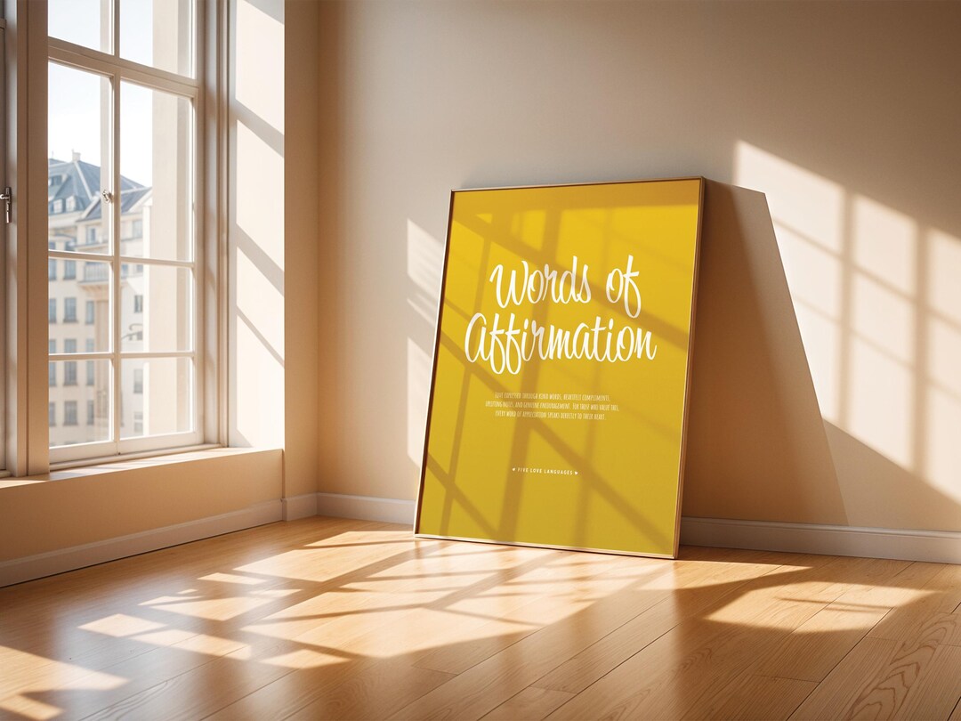 5 Love Languages Poster Words of Affirmation Digital Download, Yellow ...