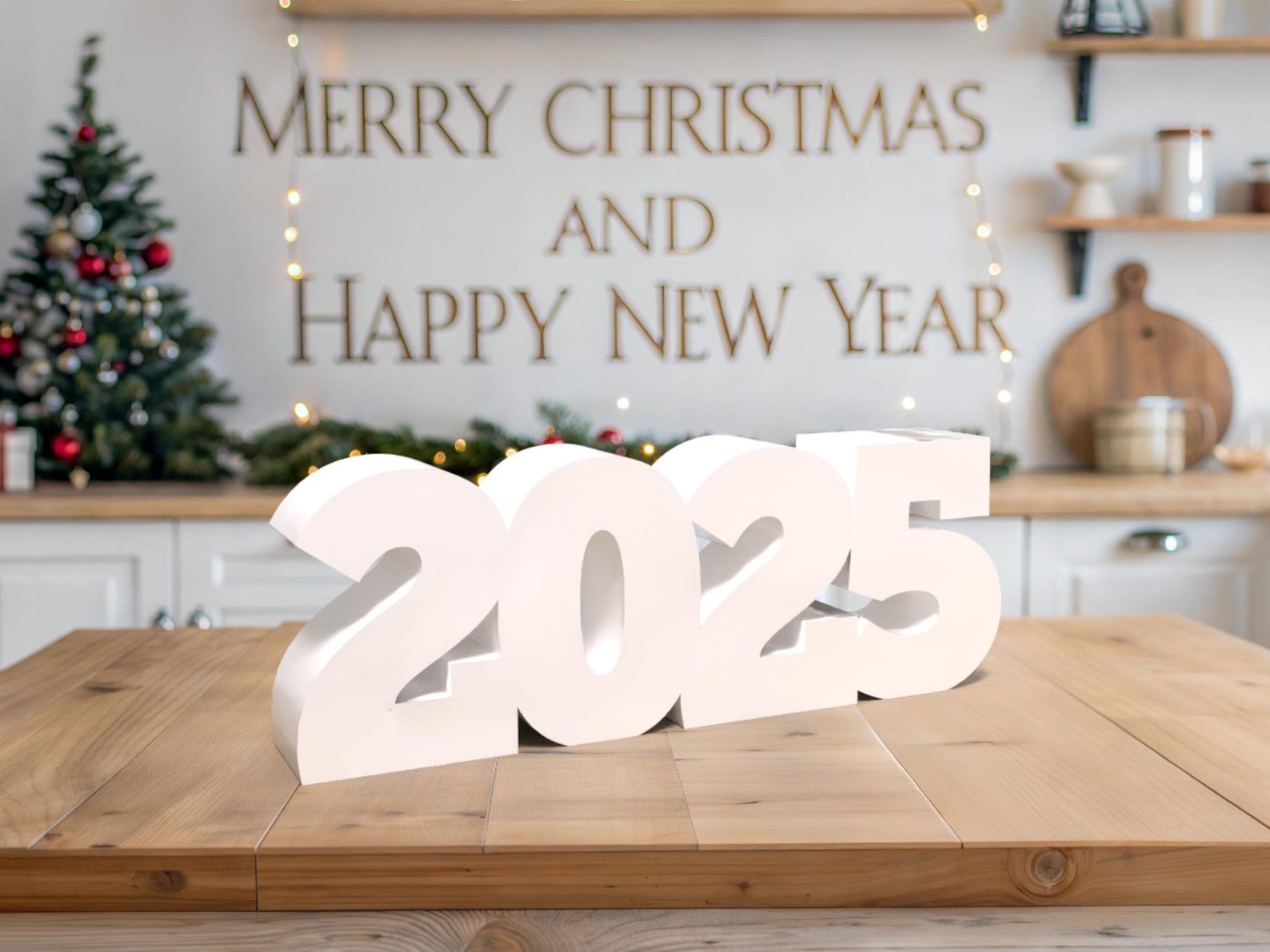 2025 New Years Number Decor: Modern 3D Print File (STL) - Etsy