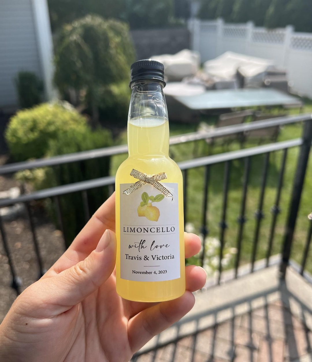 Mini Limoncello Thank You Gift Label (wedding, Engagement Party, Etc ...