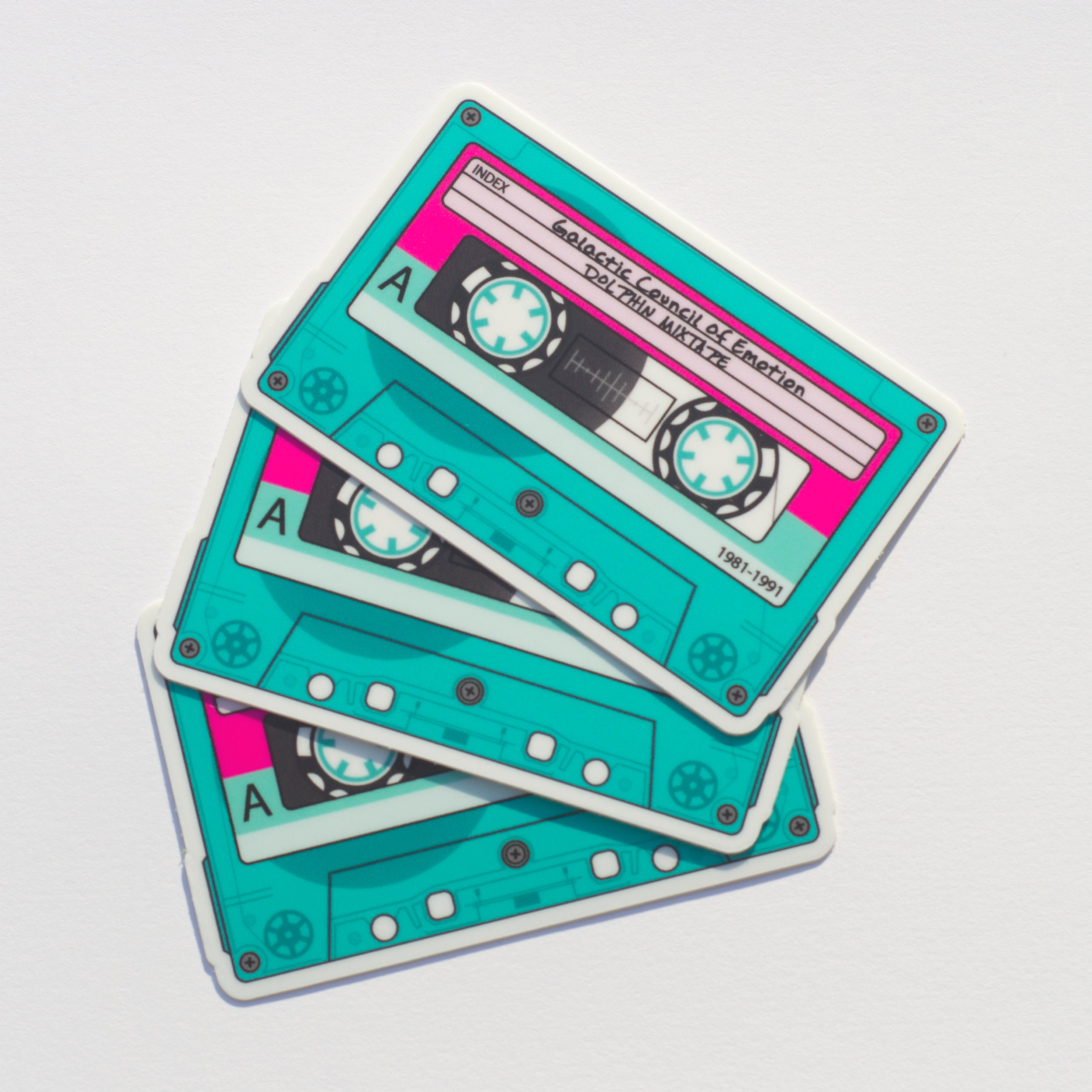 Cassette Mixtape Sticker Decal Galactic Council of Emotion Dolphin ...
