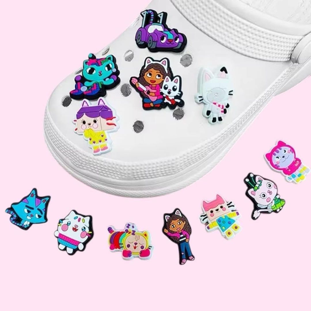 Gabby's Dollhouse Shoe Charms,pandy, Mercat, Carlita, Cakey, Baby Box ...