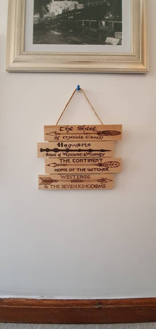 4 Way Fantasy World Inspired Wall Hanging Sign - Etsy