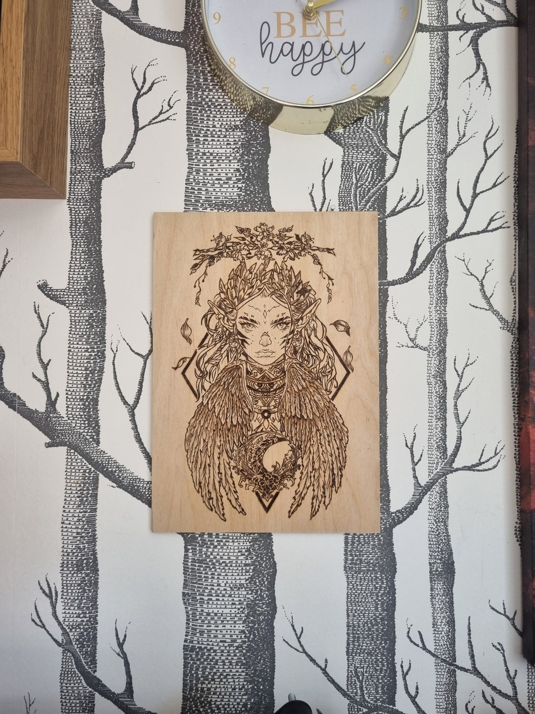 The Raven Queen Wood Burned Art Piece. - Etsy