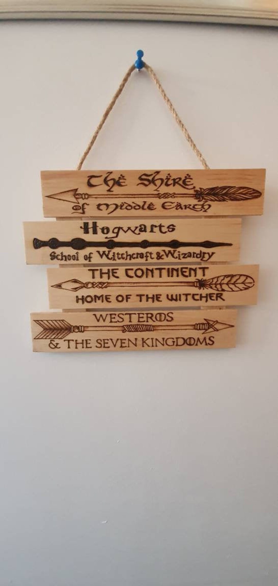 4 Way Fantasy World Inspired Wall Hanging Sign - Etsy