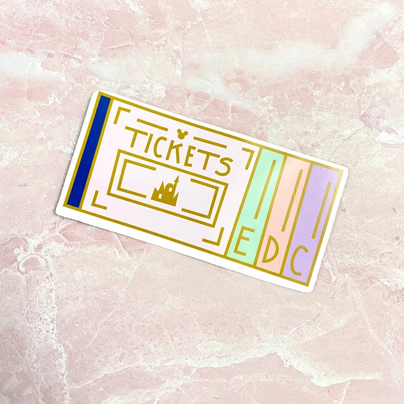 Disneyland Vintage Ticket Book Cute Vinyl Small Sticker Design - Etsy
