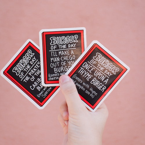 Bobs Burgers Inspired Burger of the Day Chalkboard Burger - Etsy